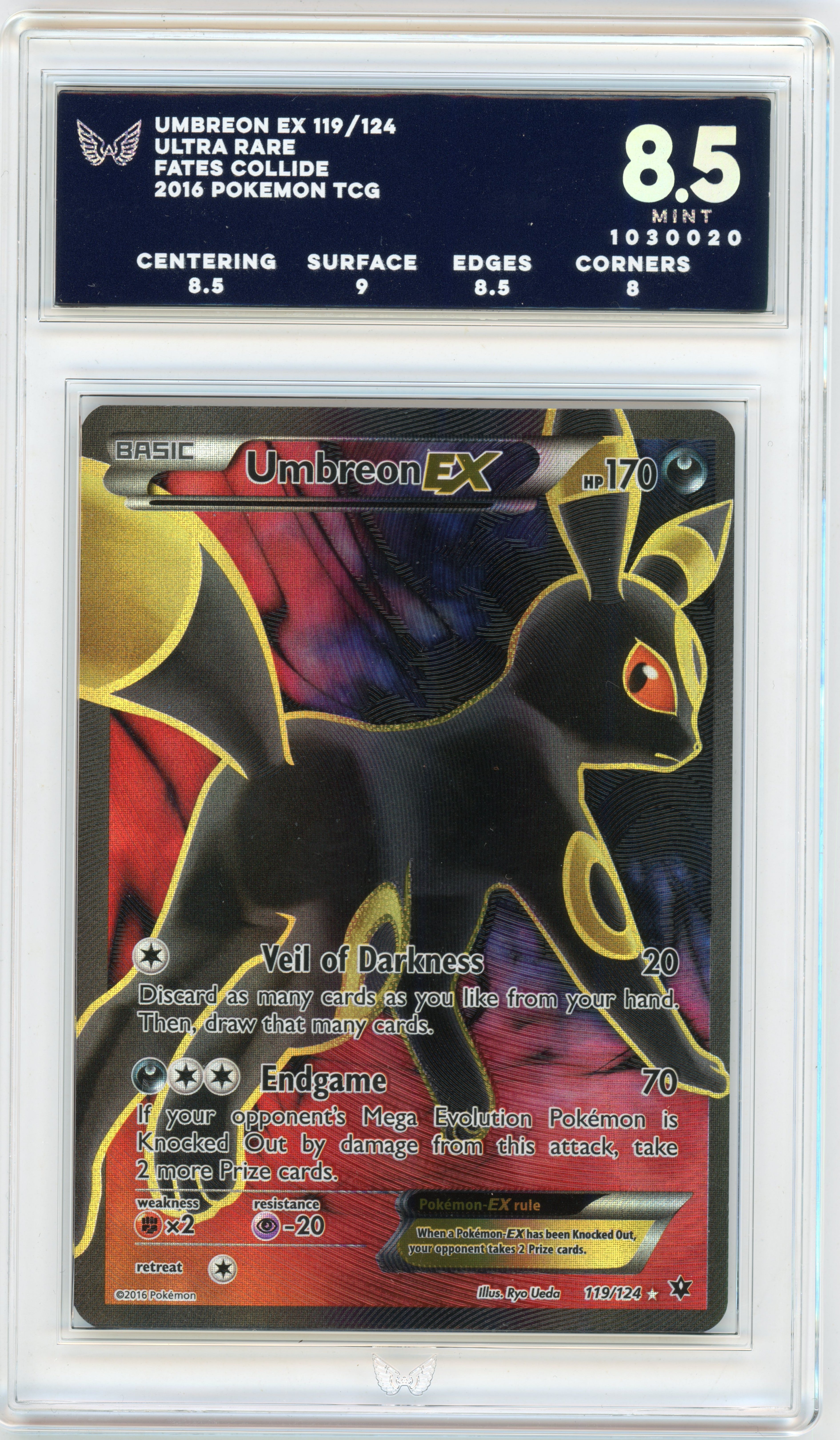 Umbreon EX (Full Art) Fates Collide Ultra Rare 119 ARK 8.5 – The ...